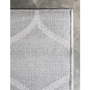 Unique Loom Trellis Frieze Collection Area Rug - Rounded (5' 1" x 8', Light Gray/ Ivory)