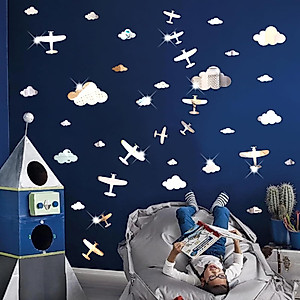 Moon Star Wall Decals Retro Star Wall Decals Starburst Vinyl Gold Wall Stickers White Cloud Wall Decals Sparkle Wall Stickers Gold Star Wall Stickers for Nursery Bedroom Kids Room Decor