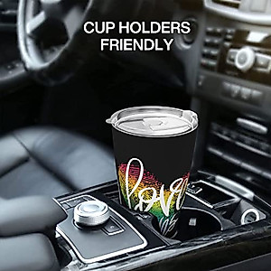 SDERDZSE Lgbtq Pride Month Rainbow Gay Tumbler 20oz Coffee Cup Insulated Tumblers Stainless Steel Tumbler With Lid Coffee Travel Mug For Home Outdoor