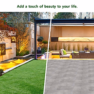 Loytryal Artificial Grass Turf Tiles Interlocking Fake Grass Mat Tiles 9PCS 12''x12'' Floor Decoration Grass Pad Tiles with Waterproof Bottom Plate for Outdoor & Indoor