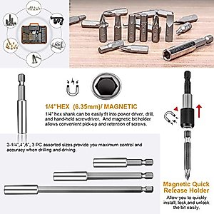 ENERTWIST Drill Bit Set, 112-Pieces 1/4" Hex Shank Impact Driver Bits and Screwdriver Bits Set Assorted in Tough Case for Wood Metal Cement Drilling and Screw Driving, ET-DBA-112