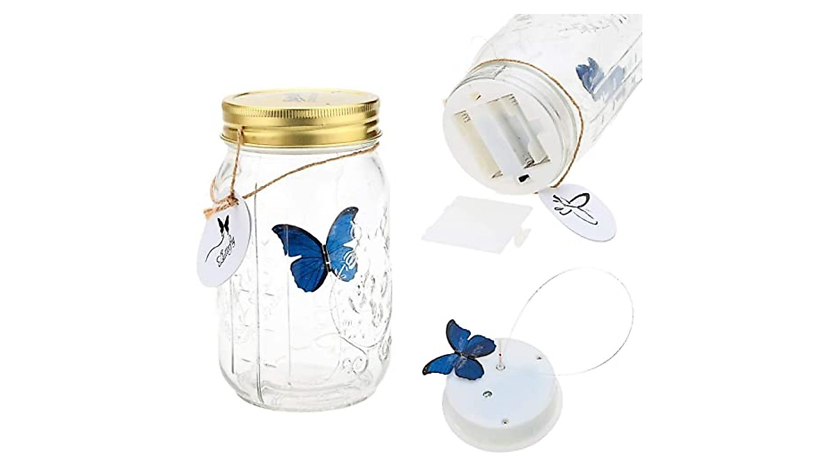 Yellow Butterfly Collection Jar - Animated, Interactive Decor