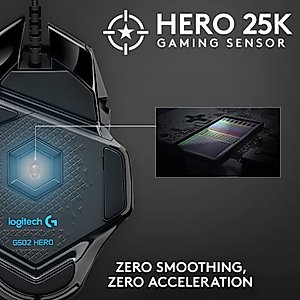 Logitech G815 RGB Mechanical Gaming Keyboard (Clicky) - Black & G502 Hero High Performance Gaming Mouse