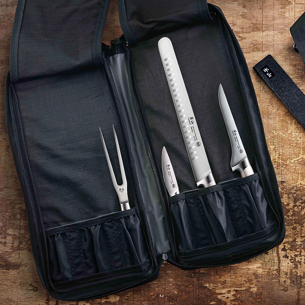Cangshan 1023770 7-Piece Cut-Resistant Nylon Cutlery Knife Bag with Strap, Bag Only (CUTLERY NOT INCLUDED)