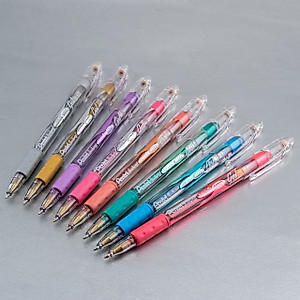 Pentel Arts Sunburst Metallic Gel Pen, Medium Line, Permanent, Gold Ink, 2 Pack (K908BP2X)