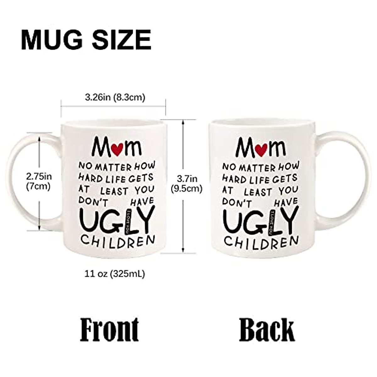 Gifts for Mom from Daughter Son,11oz Funny Coffee Mug Gifts for Mom Grandma Mother in Law Aunt,Unique Mothers Day Present Idea for Women Her,Mom Gifts for Mothers Day Valentines Day Birthday Christmas