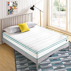ZINUS 8 Inch Memory Foam Spring Hybrid Mattress, Full, Euro Top Innerspring Mattress, Green Tea-Infused Foam, CertiPUR-US Certified, Mattress in A Box
