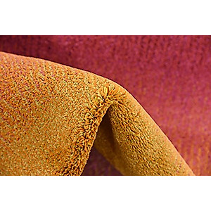 Unique Loom Estrella Collection, Gradient, Sunset, Abstract, Bright Colors Area Rug, 7 x 10 ft, Pink/Gold