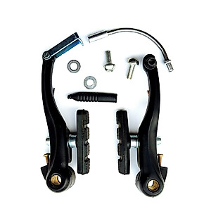 Free-fly 1 Pair Bike Brakes Mountain Bike V Brakes Set, Including V Brake for Front and Rear Wheel, Fit for Most Bicycle, Road Bike, MTB, BMX (Silver)