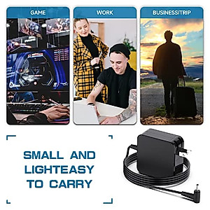 45W Laptop Charger Adapter for Asus AD883J20 X540S X540L Q504U Q302L X553M Q200E C300M E402MA F555L Q501L Q502L R540N X200CA X541N ZenBook UX305 UX330 UX330U UX360 UX360C Supply Cord