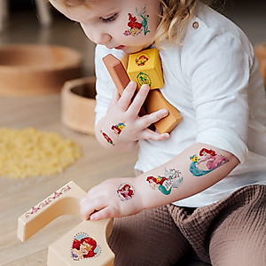 Princess Tattoos Kids, ACSAUMMY 40 Sheet Cartoon Tattoos Party Favor Set for Girls Boys 9 Cute Princess Series Temporary Tattoo Stickers Mickey Mouse Tattoo Stickers for Kids Party Decor Supply