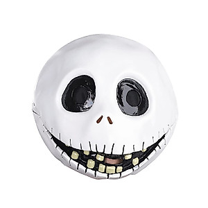 Disguise girls Disguise the Nightmare Before Christmas Jack Skellington Latex Mask Adult Sized Costumes, White/Black, One Size Adult US