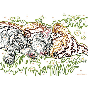 Ravensburger CreArt Sleeping Cat & Dog Paint by Numbers Kit | Easy-to-Use for Kids | Perfect for Home Decor | Ideal Gift for Aspiring Artists - Ages 7 & Up