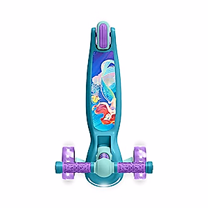 Jetson Little Mermaid LED Light-Up Wheels Scooter for Kids, Height-Adjustable, Easy Folding