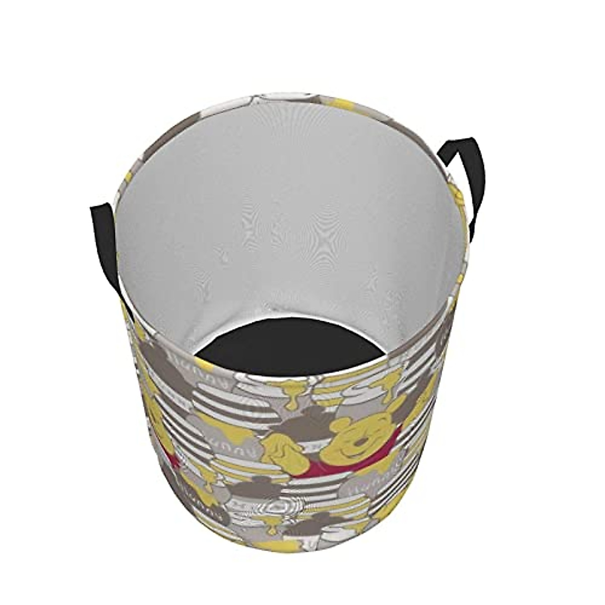 XZZZN Winnie Pooh Bear Circular Hamper Round Tunic Dirty Pocket Waterproof Large Oxford Fabric Foldable Laundry Storage Basket Dirty Clothes Bag Medium
