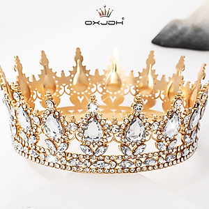 Gold Tiaras and Crowns for Women Rhinestone Wedding Crowns Princess Queen Crown for Girls Crystal Hair Accessories for Bridal Birthday Party Prom Halloween Cos-play Costume Christmas