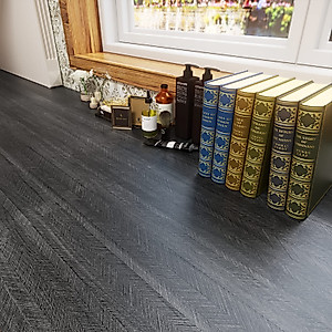 YENHOME 118"X30" Black Contact Paper Wood Contact Paper for Countertops Cabinets and Drawers Dark Wood Look Contact Paper Peel and Stick Wallpaper Removable Wood Wallpaper for Bedroom Kitchen Counter