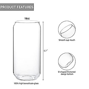 Kxuhivc Glass Cups 8 Pack Drinking Glasses Beer Glass Tumbler for Mojito Soda Smoothies Whiskey Iced Coffee Cocktail Tea Juice