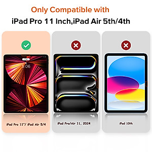 KCT Paperfeel Tempered Glass Screen Protector Compatible with iPad Pro 11 inch (2022&2021&2020&2018) / iPad Air 5th/4th (10.9 inch, 2022/2020) Draw as Paper, with Matte Surface, EZ Kit