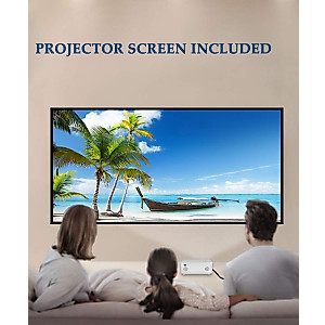 Luby Portable Movie Projector with Free Projector Screen Perfect for Fun Camping Neighborhood Gathering Backyard Movie