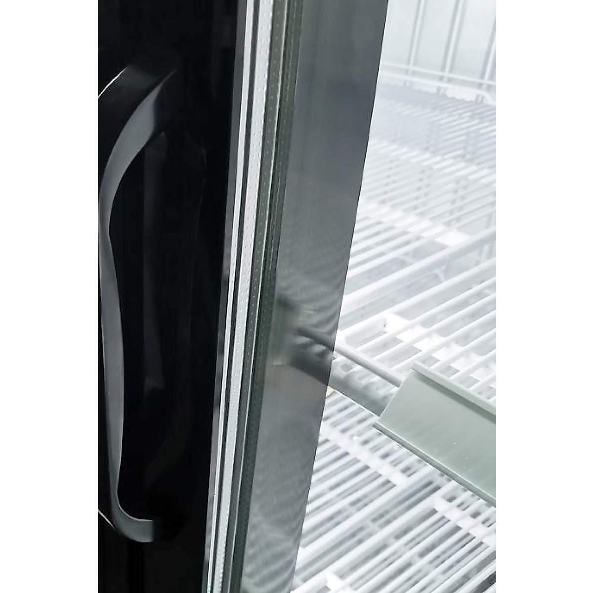 Commercial Grade Merchandiser Freezer | Black Coated Steel Cabinet | 1 Glass Door | Fog Resistant Glass | 23 Cu. Ft. | 4 Adjustable Shelves | 31.2” x 33.25” x 85.625” | R-290 Natural Refrigerant