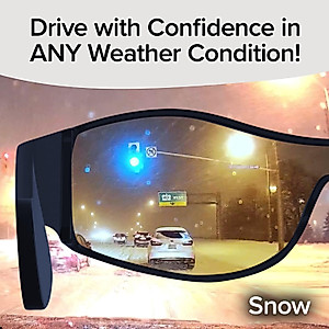 BattleVision Storm Wraparounds Bad Weather Driving Glasses, AS-SEEN-ON-TV, Fits Over Your Prescription Eyeglasses & Reading Glasses, See Clearer, Anti-Glare, Reduces Glare in Rain, Snow & More, Unisex