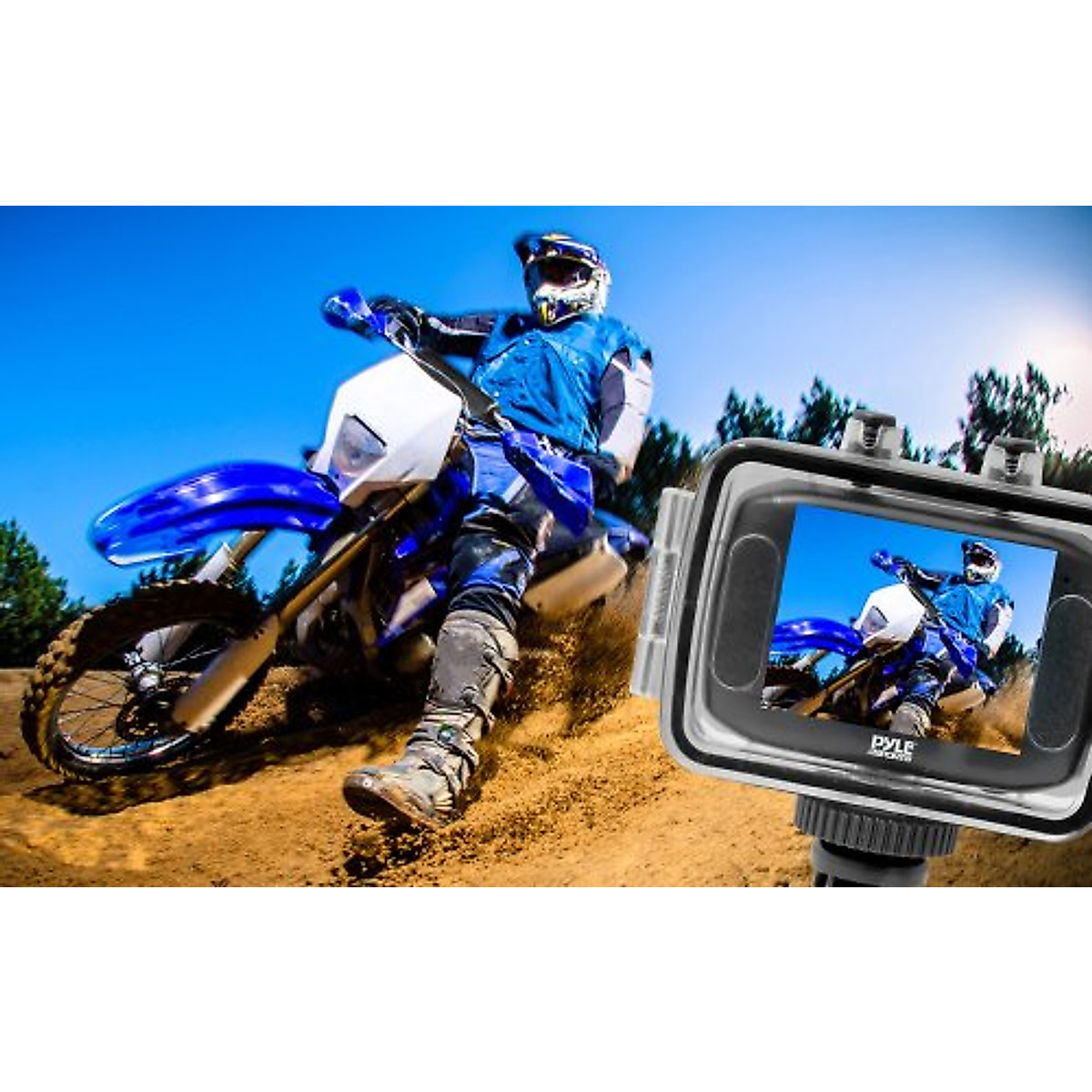 Pyle Mini HD Sports Action Camera - Camcorder w/ 5.0 MP Camera, 2" Touch Screen, USB SD Card, Rechargeable Battery - Waterproof Case, Bike Handle bar, Helmet Mount, Car Charger PSCHD30OR (Orange)