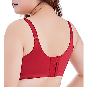 Women Support Push Up Seamless Bra Bralette/Plus Size/34 36 38 40 42 44 C D E/Wire Free Red 42C