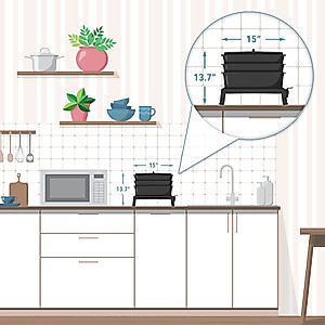 Worm Nerd WN40 4-Tray Worm Composting Bin Kit with Coco Coir Brick for Recycling Food Waste, Worm Castings, Worm Tea, Vermiculture and Vermicomposting