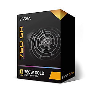 EVGA 220-GA-0750-X1 Super Nova 750 Ga, 80 Plus Gold 750W, Fully Modular, ECO Mode with Dbb Fan, 10 Year Warranty, Compact 150mm Size, Power Supply