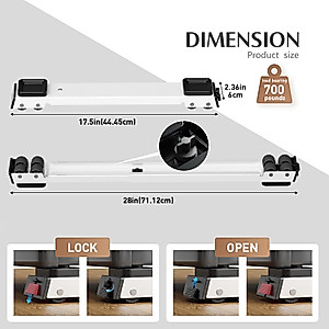 Heavy Duty Appliance Rollers,EWX Fourth Generation Extendable Appliance Rollers Adjustable Base For Washer and Dryer, Easily Move Washing Machine, Furniture,Refrigerators,Wine cooler