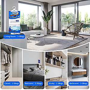 ZSZMFH 15 Pack Moisture Absorber Hanging Bags, Fragrance Free Humidity Packs, Hanging Closet Dehumidifier Bags, Moisture Absorber Packets-220g/pack.