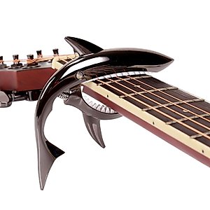 JINWEE Shark Guitar Capo Pretty Cool Capo for Electric Acoustic Classical Guitar Ukulele Zinc Alloy Spring Capo (Black)