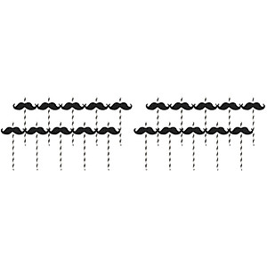 ABOOFAN Wedding Decor 40 Pcs Mustache Party Moustache Paper Straw Little Man Straw Decor Christmas Paper Straws Straws Striped Paper Coffee Decor