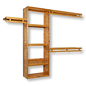 John Louis Home 12-Inch Deep Premier Closet Organizer-Honey Maple Finish