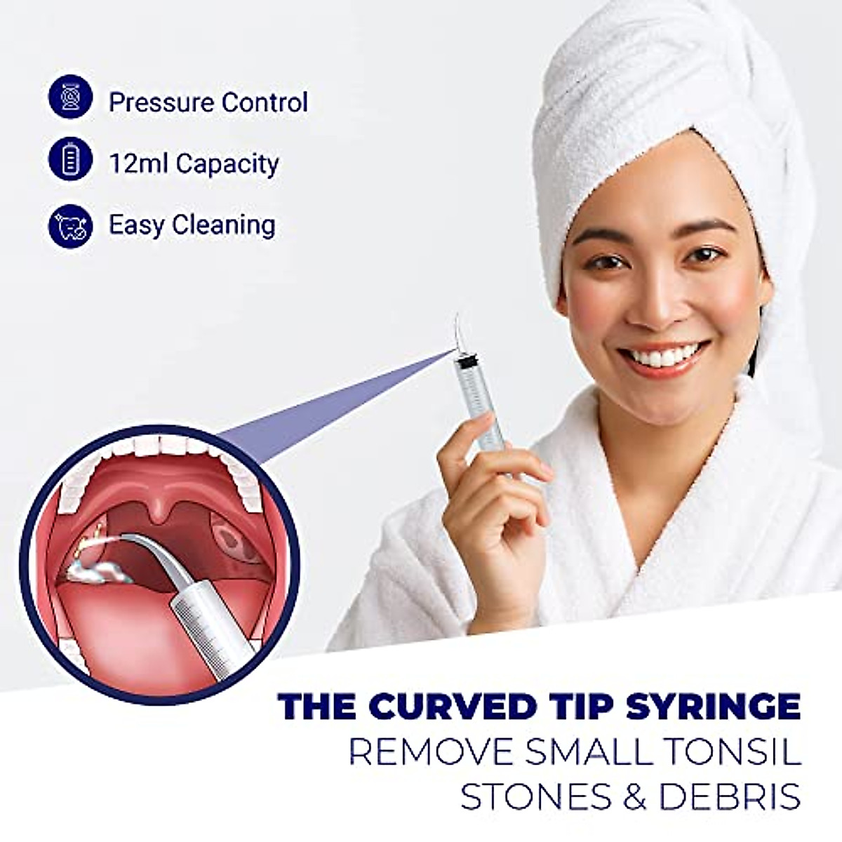 ORAVIX Tonsil Stone Removal Kit - Tonsil Stone Remover - Fast Painless Tonsillolith Remover Tool - Tonsil Cleaner - Fight Bad Breath - Tonsil Stone Removal - Oral Irrigator - Tongue Scraper - 7 Pieces