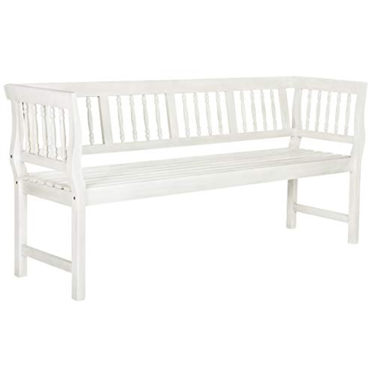 Safavieh PAT6732C Outdoor Collection Brentwood Bench, Antique/White