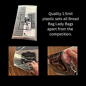 Large Beautiful Design Sourdough Bread Bags 50 Bread Bags For Homemade Bread with 50 Ties