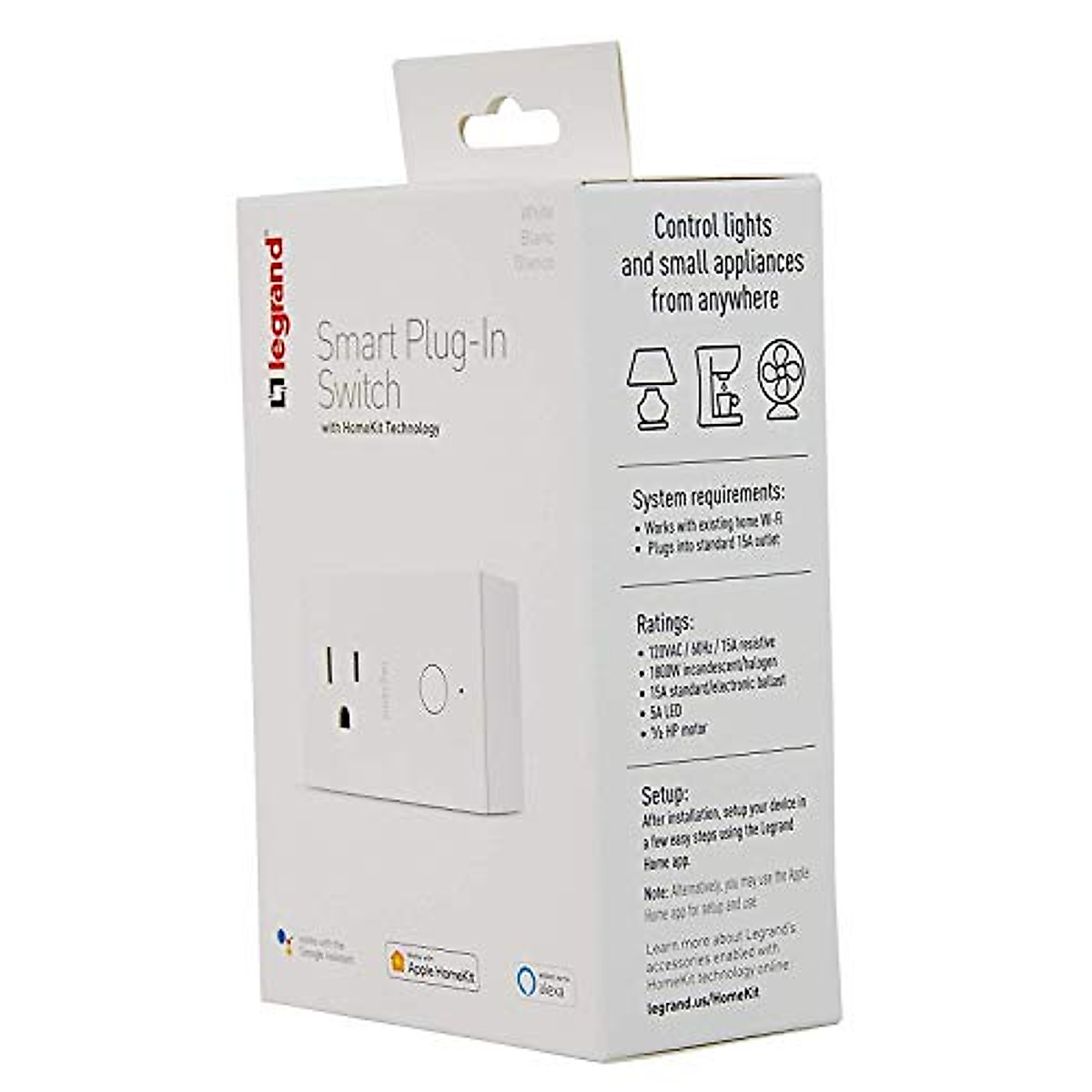 Legrand, Smart Plug, Smart Outlet, Apple Homekit, Quick Setup On iOS (iPhone or iPad), No Hub Required, HKRP10