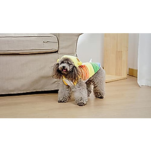 Filhome Pet Bee Dog Costume, Halloween Dog Hoodies Outfits Cute Cat Hooded Coat Warm Apparel Fall Winter Christmas Cosplay Clothes for Small Medium Pet(M/Multicolor)