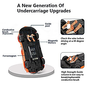 Fulercni 2 in 1 Slot Car Race Car Track Sets,Electric/Hand Shake Two Modes Racing Tracks,4 1:43 Slot Cars and 2 Electric Controllers and 2 Hand Shake Controllers Set, Gift Toys for Children Age 6-12