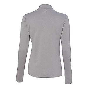 adidas Women's Brushed 1/4 Zip Jacket, Mid Grey Heather/Black, Medium