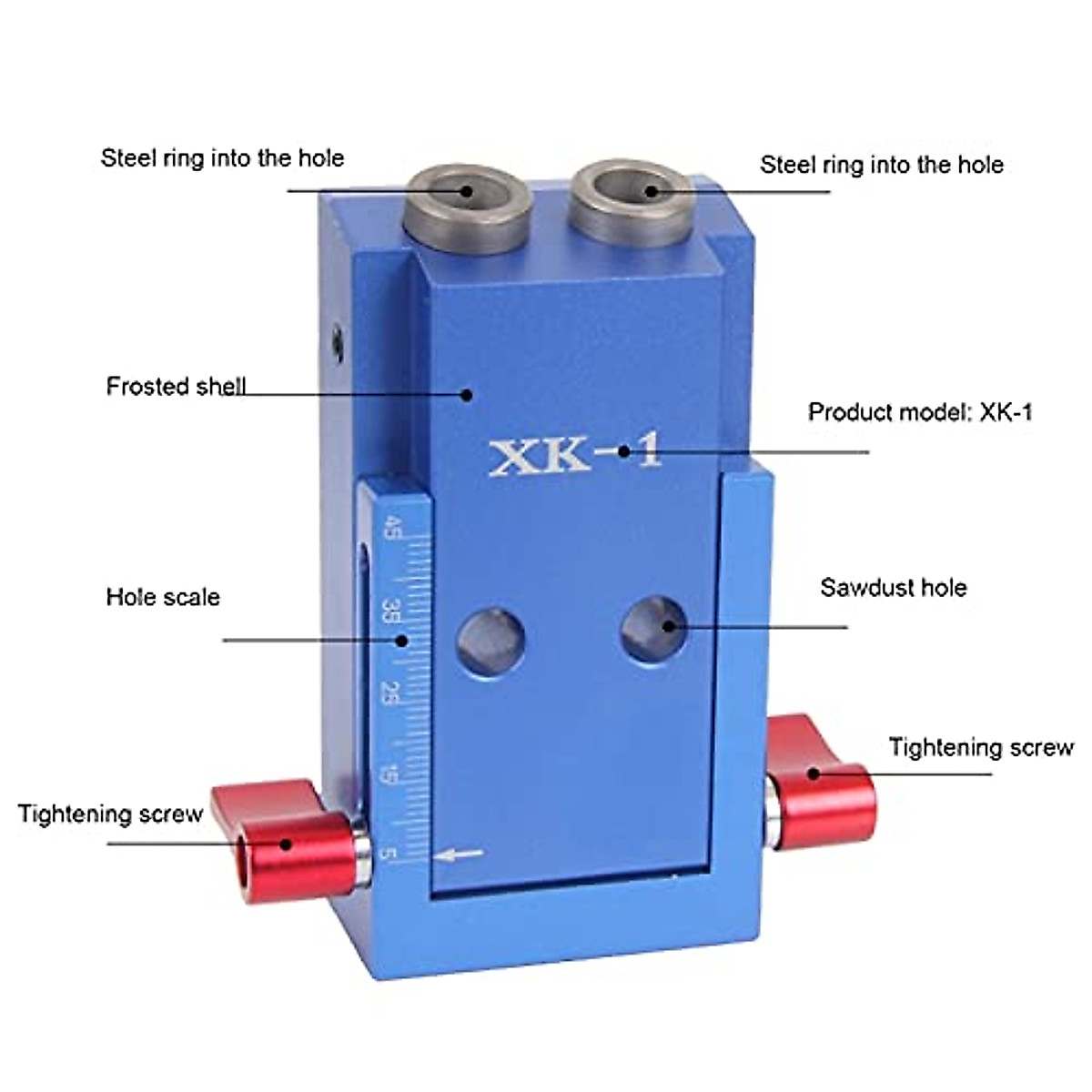 MISNODE Woodworking Inclined Hole Positioner Aluminum Alloy 15 Degree Drill Guide Dowel Jig Kit Hole Punch Locator Kit Hole Locator Positioner for Woodworking Punching