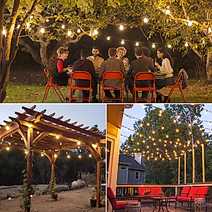 Opard 51Ft Outdoor String Lights Commercial Grade Strand Waterproof LED String Lights with 15+1 Shatterproof Bulbs for Patio Wedding Garden Backyard Porch