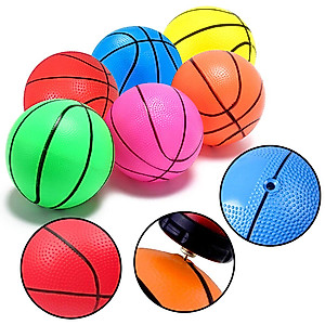 Shindel 6Pcs Mini Basketball, Small Basketball for Toddlers, Kids and Adults Basketball Party Favors Mini Toy Basketball with Pump Suitable for Pool, Indoors, Outdoors