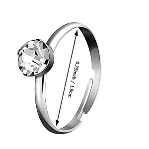 Whaline 36 Packs Silver Diamond Engagement Rings Bridal Shower Rings for Wedding Table Decorations, Party Supply, Favor Accents, Cupcake Toppers