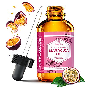 Leven Rose Maracuja Oil, Passion Fruit Seed Oil 100% Natural Moisturizer for Hair Skin and Nails 1 oz