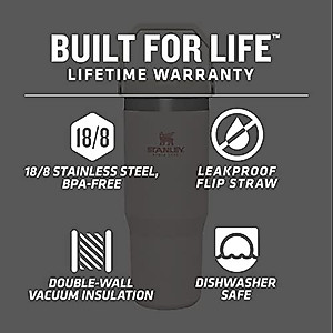 Stanley IceFlow Stainless Steel Tumbler with Straw - Vacuum Insulated Water Bottle for Home, Office or Car - Reusable Cup with Straw Leakproof Flip - Cold for 12 Hrs or Iced for 2 Days