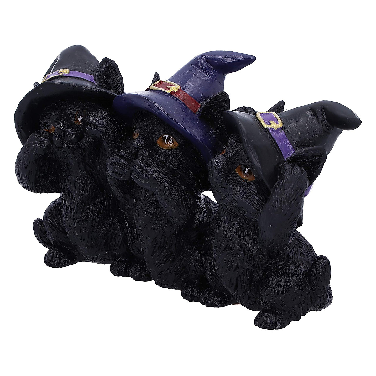 Nemesis Now Three Wise Black Cats See No Hear No Speak No Evil Familiar Figurine,11.5cm