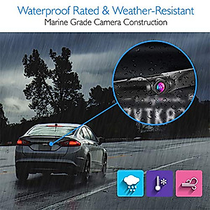 PYLE Vehicle Backup Camera for Car, 7 inch Monitor Reverse Camera, Stable Back Up Camera Systems for Car, rv License Plate Camera, Water Proof Night Vision, Rear View Camera Truck Camera